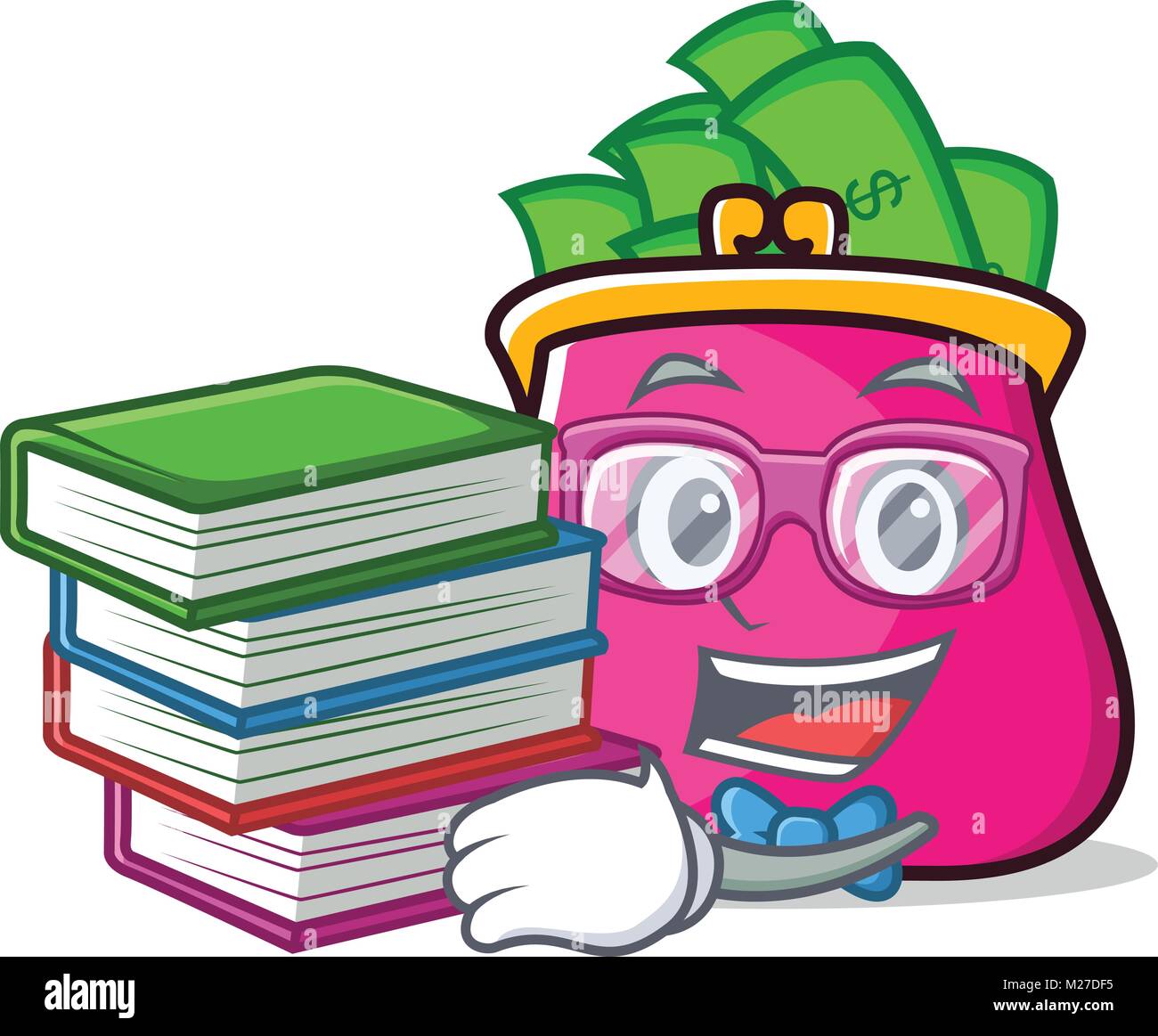 Student with book purse character cartoon style Stock Vector Image ...