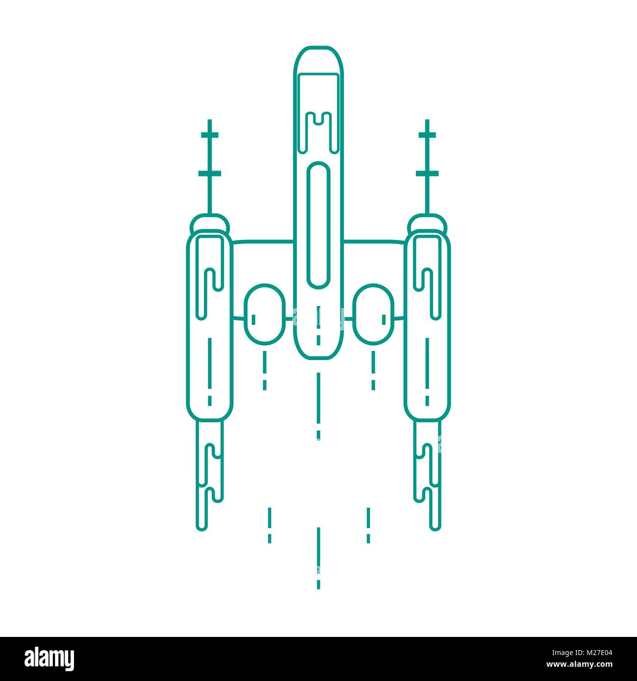 Spaceship. Space exploration, science, technology. Design for banner ...