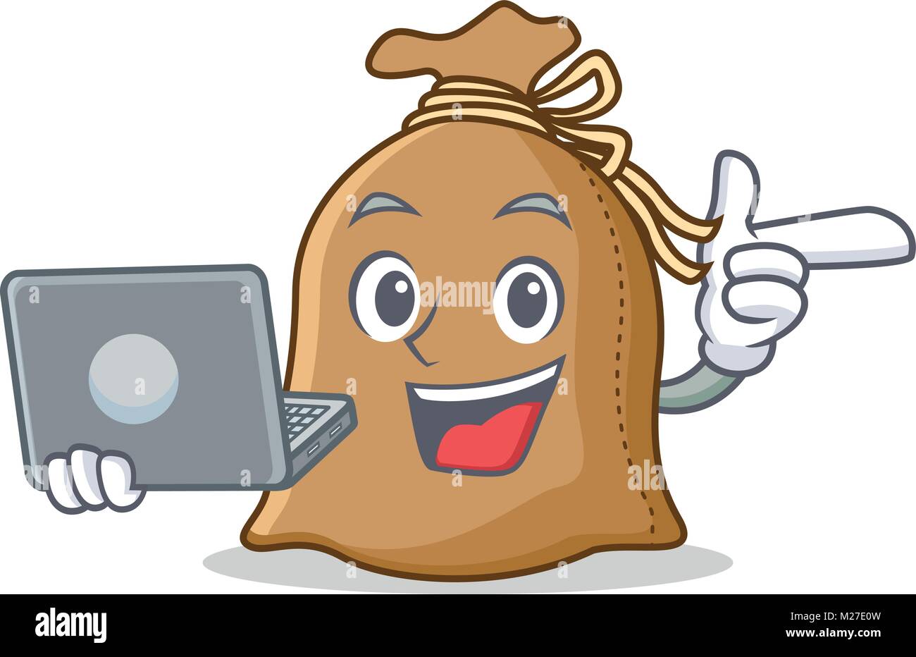 With laptop sack character cartoon style Stock Vector Image & Art - Alamy
