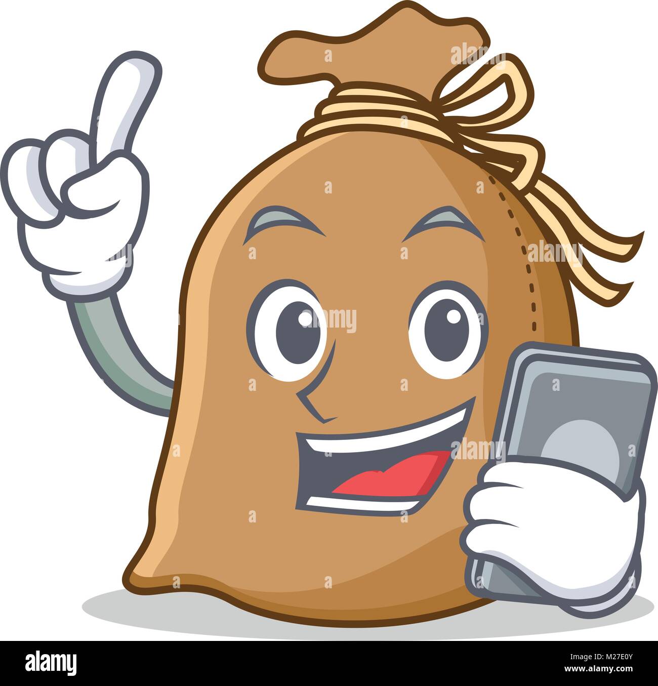 With phone sack character cartoon style Stock Vector Image & Art - Alamy