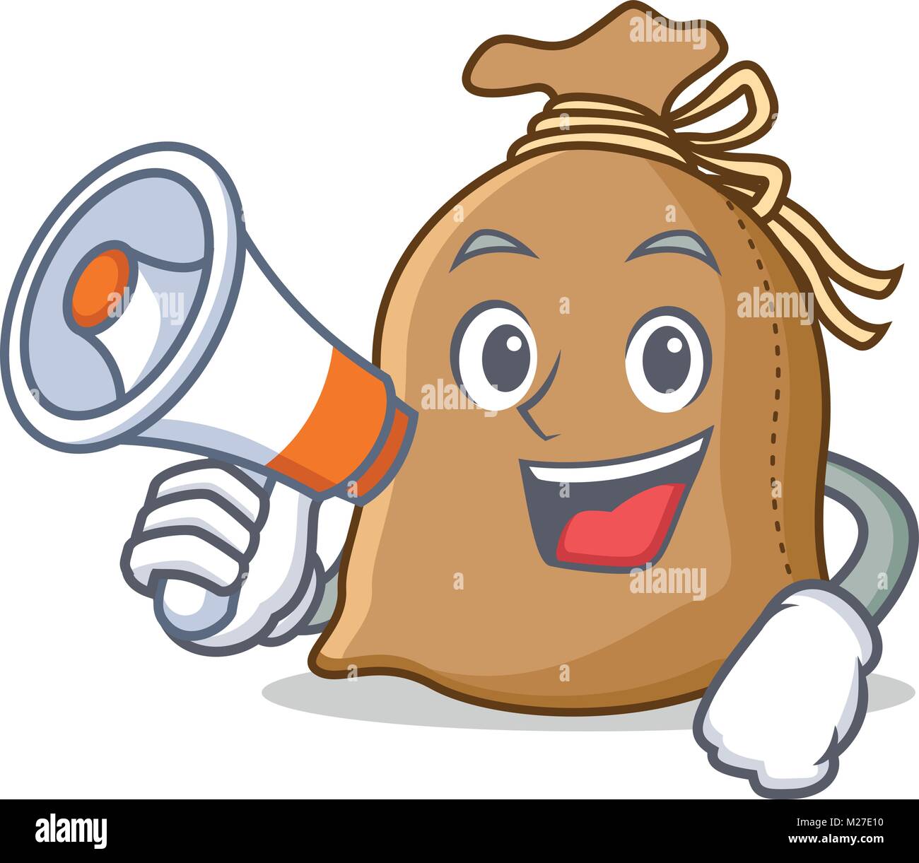 With megaphone sack character cartoon style Stock Vector Image & Art ...