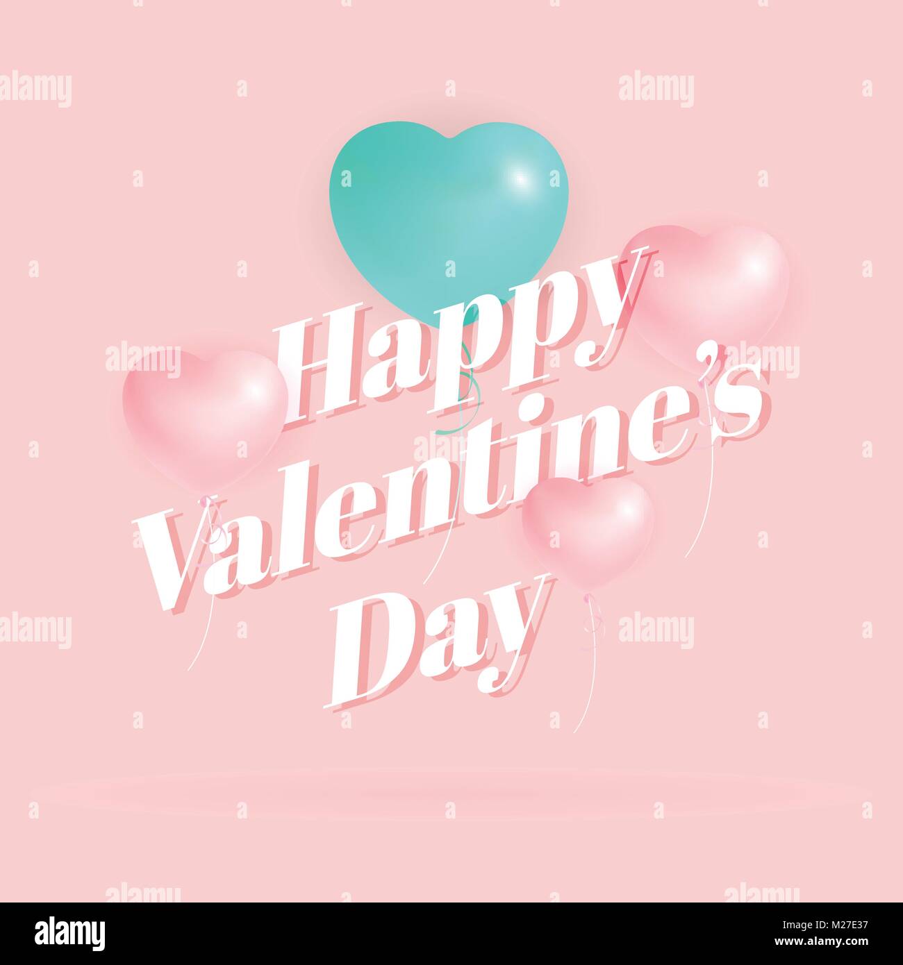 Happy Valentine's Day Greeting Card Background Design on Pastel Color ...