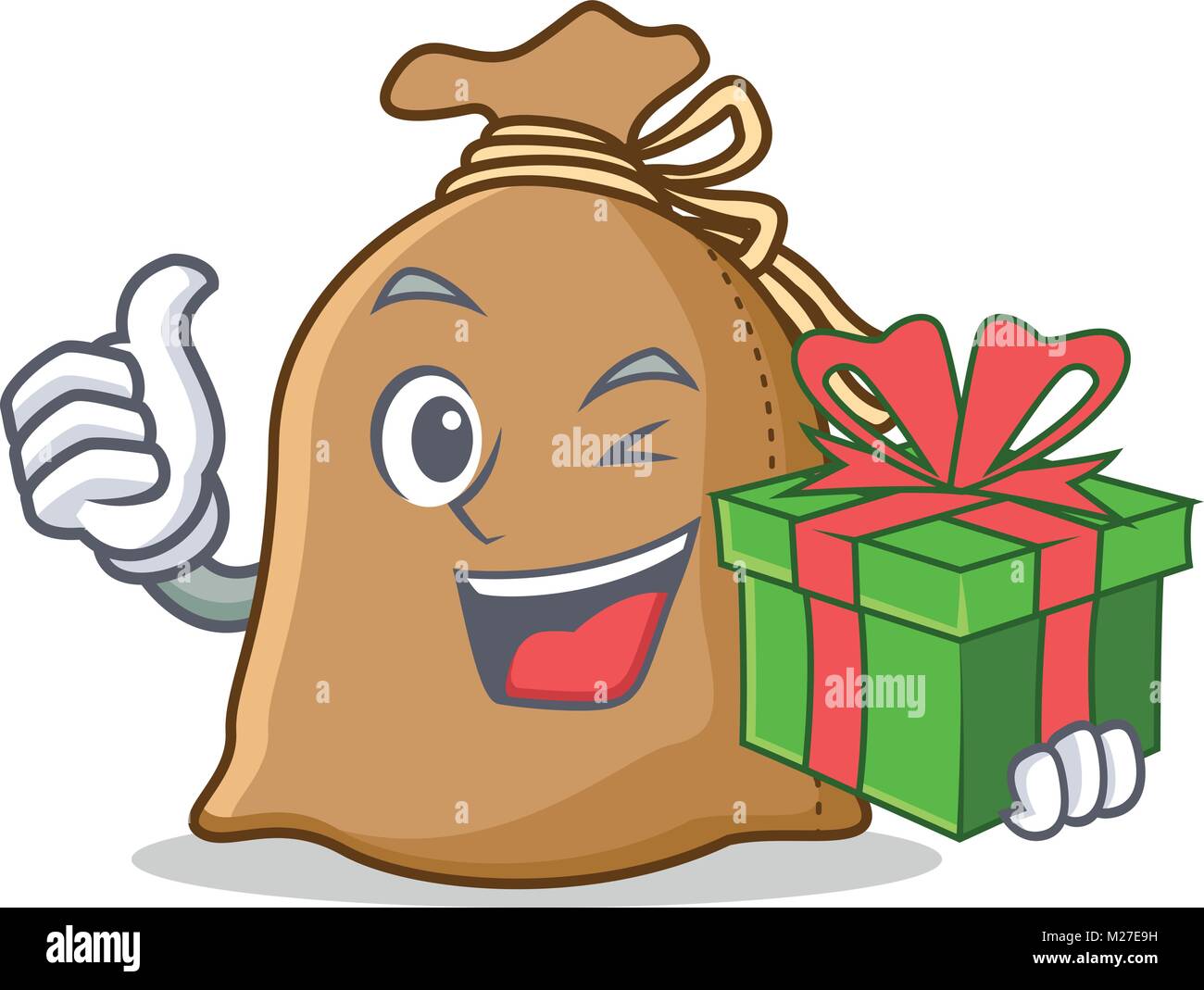 With gift sack mascot cartoon style Stock Vector Image & Art - Alamy