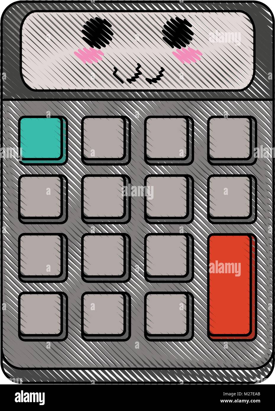 Calculator Math Device Cute Kawaii Cartoon Stock Vector Image And Art Alamy