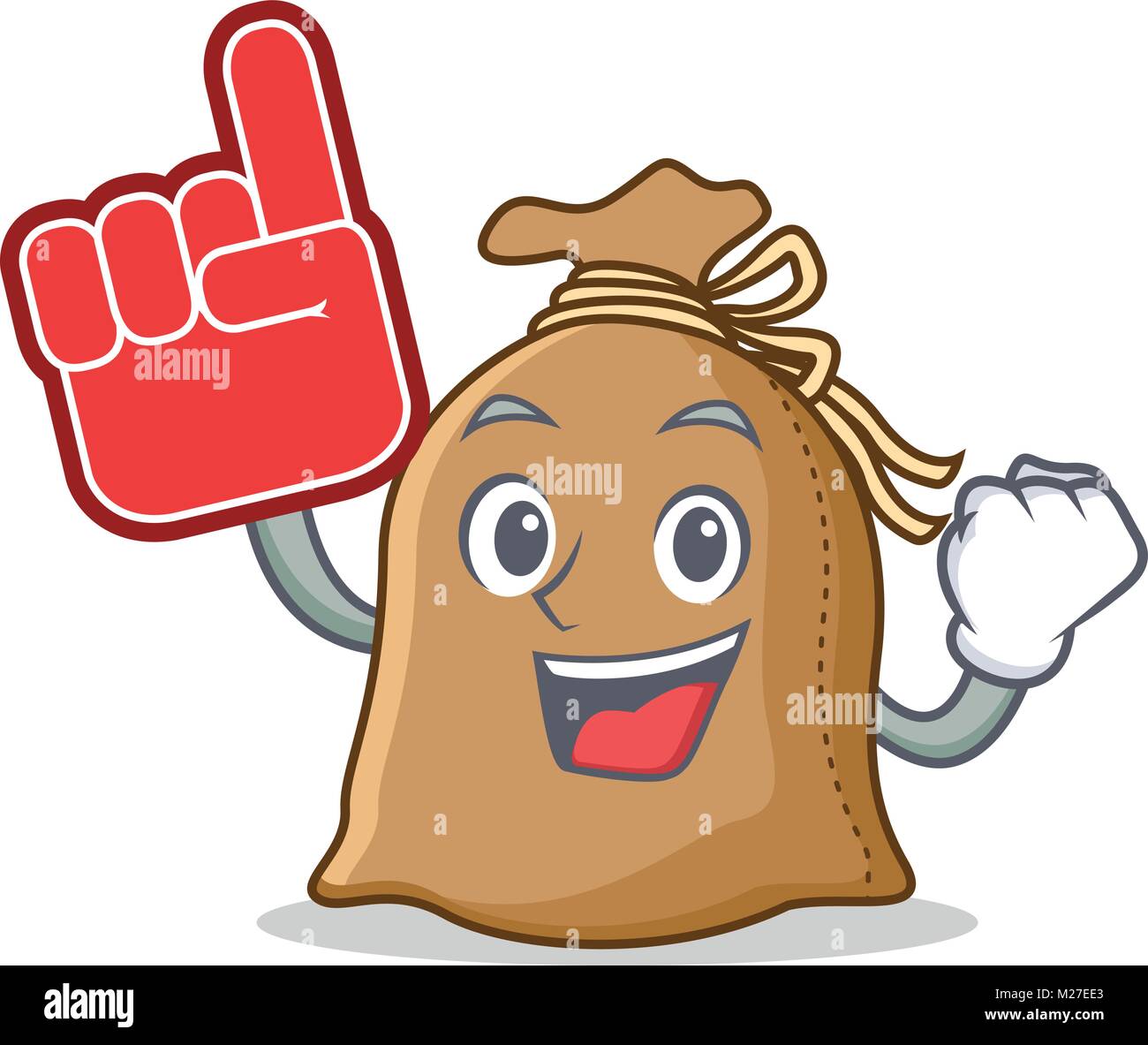 Foam finger sack mascot cartoon style Stock Vector Image & Art - Alamy