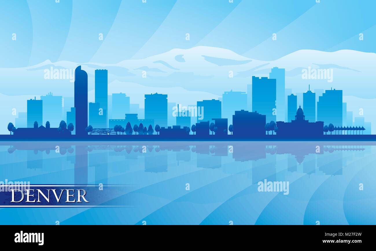 Denver city skyline silhouette background. Vector illustration Stock ...