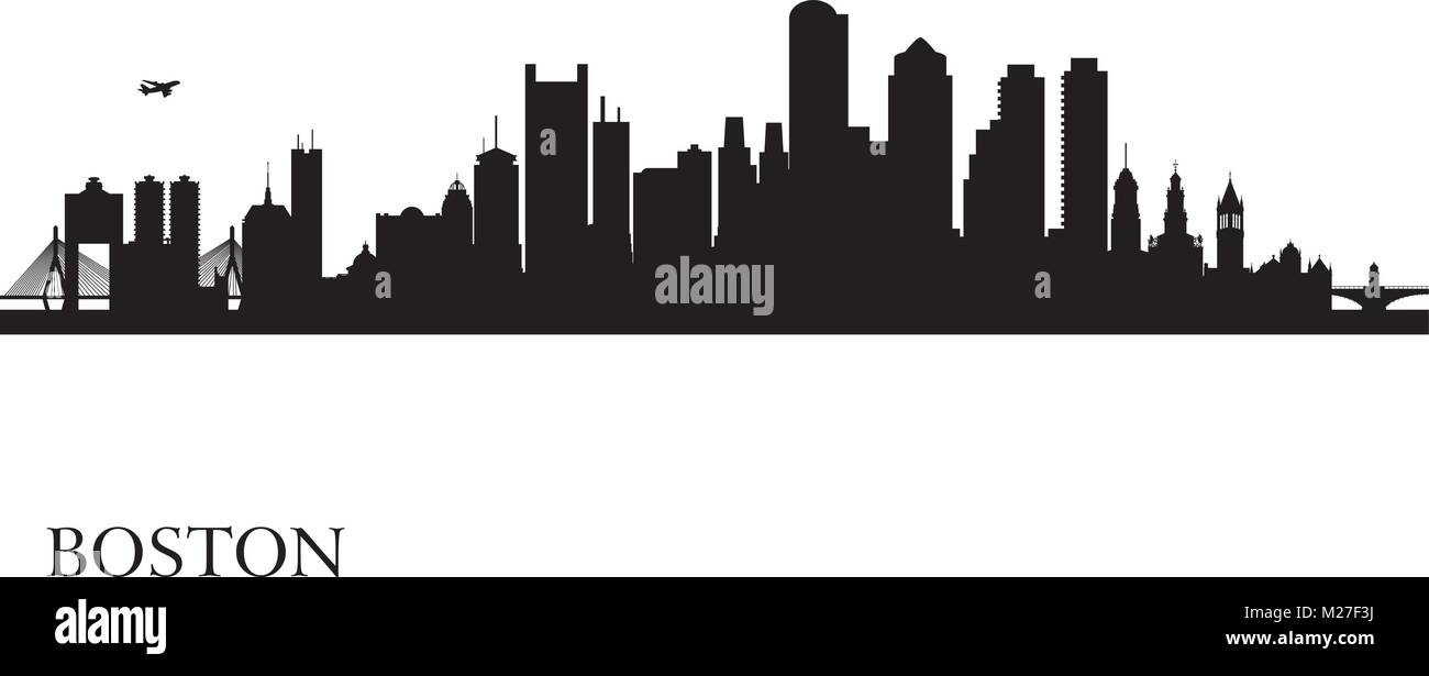 Boston city skyline silhouette background. Vector illustration Stock ...