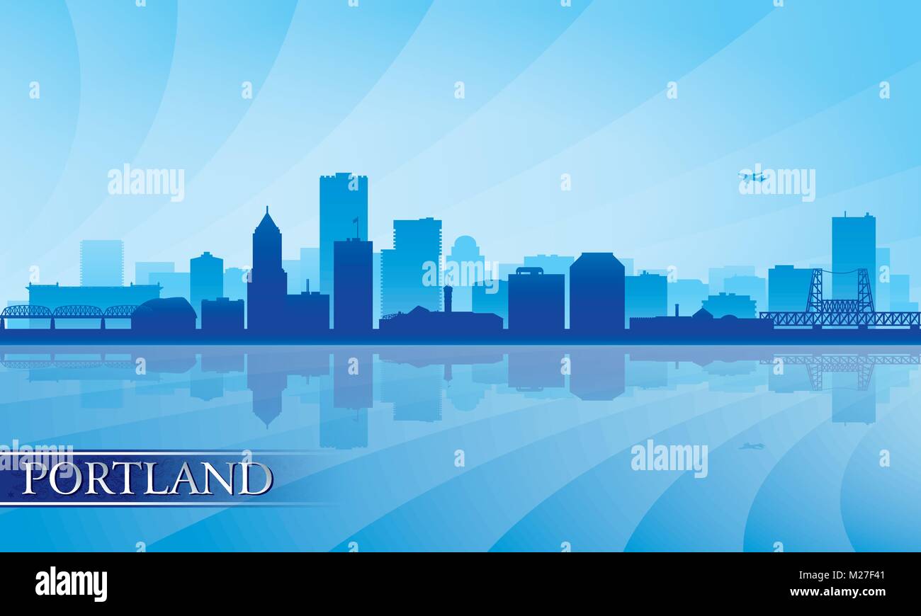 Portland city skyline silhouette background. Vector illustration Stock ...