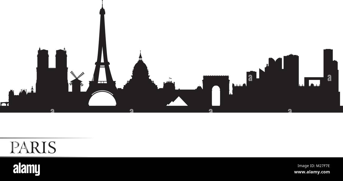 Paris city skyline silhouette background, vector illustration Stock ...