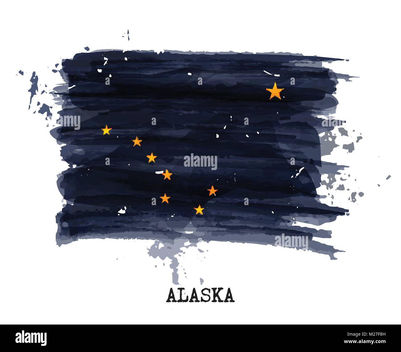 Watercolor painting flag of Alaska . Vector Stock Vector Image & Art ...