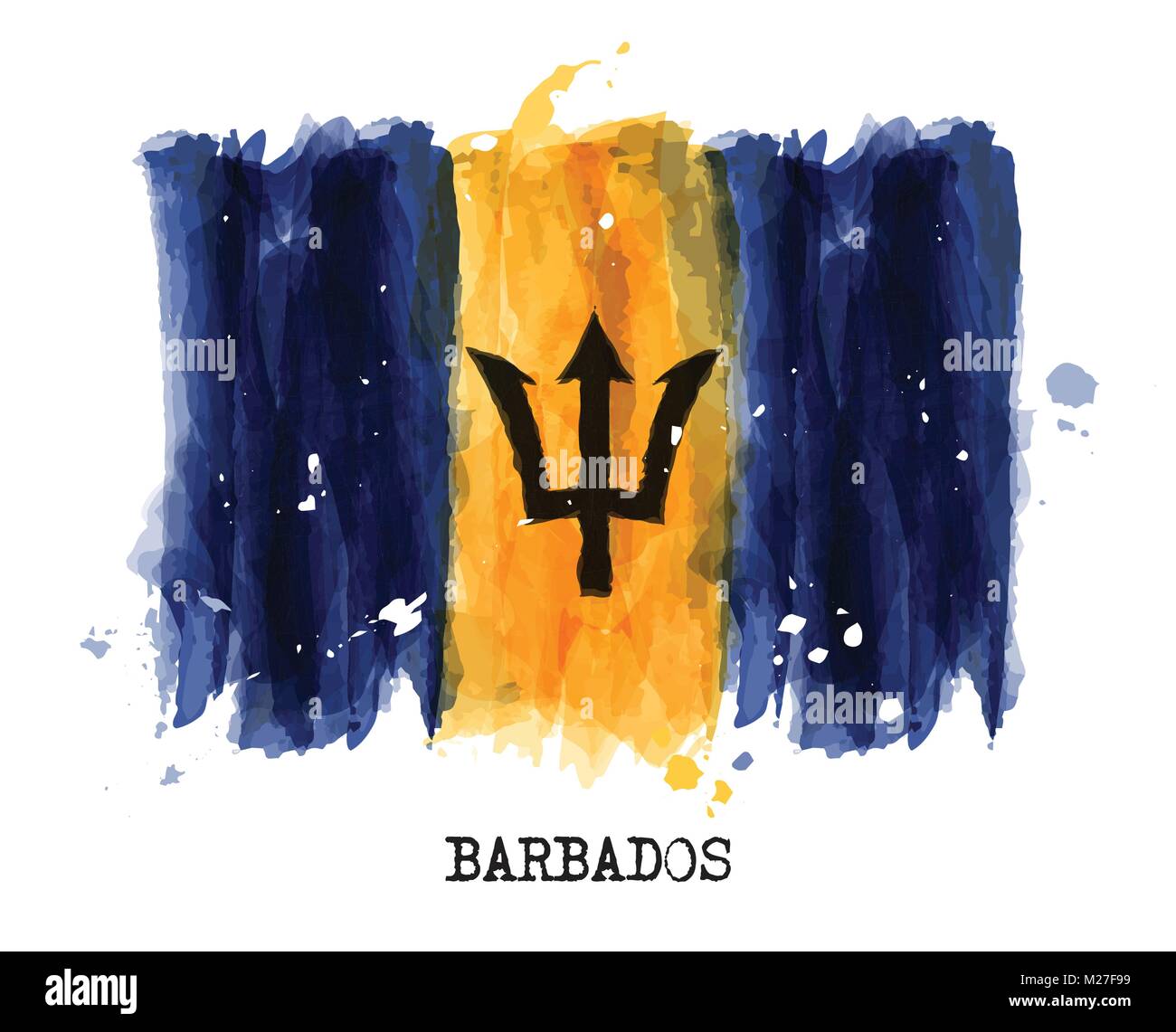 Watercolor painting flag of Barbados . Vector Stock Vector Image & Art ...