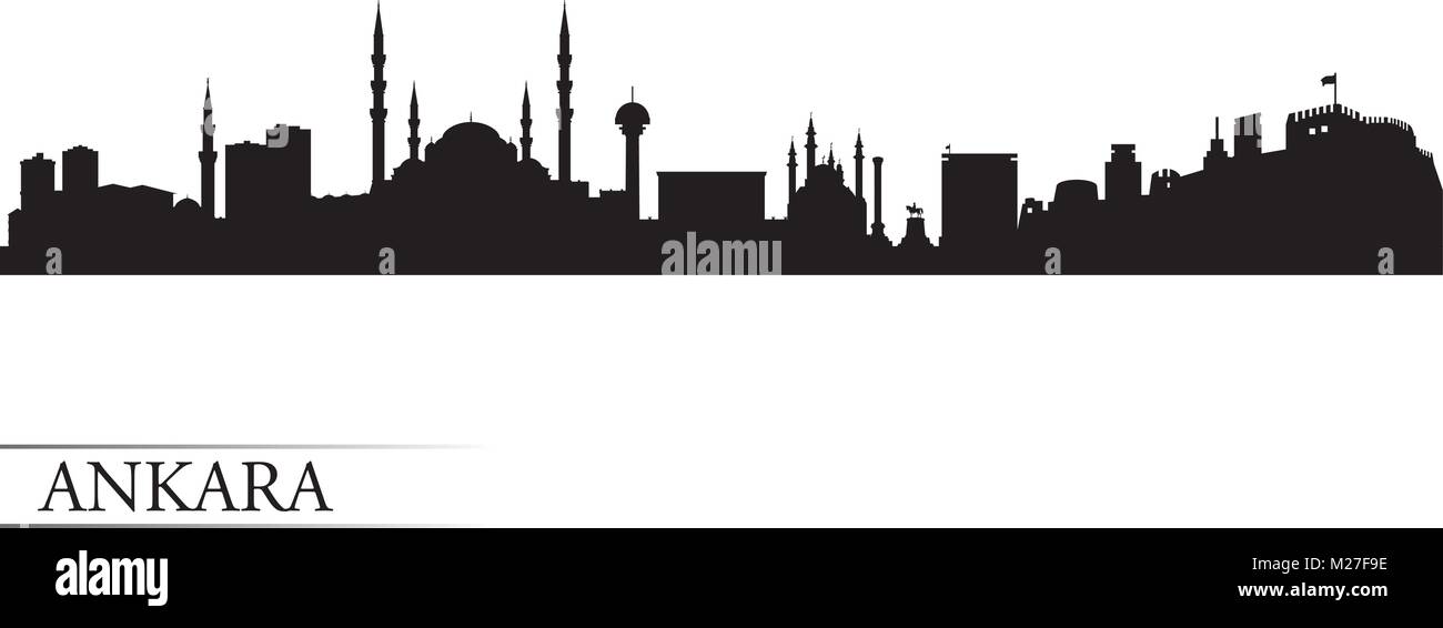 Ankara city skyline silhouette background, vector illustration Stock ...
