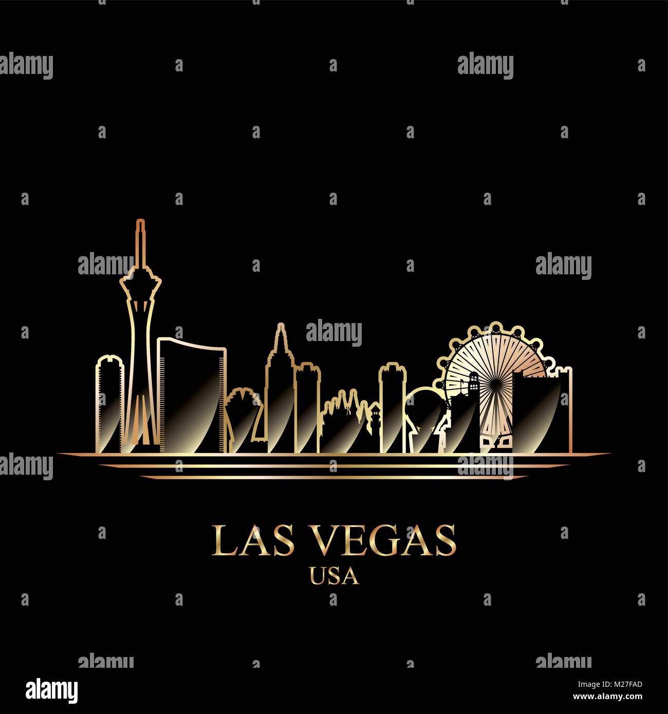 Las vegas skyline silhouette on hi-res stock photography and images - Alamy