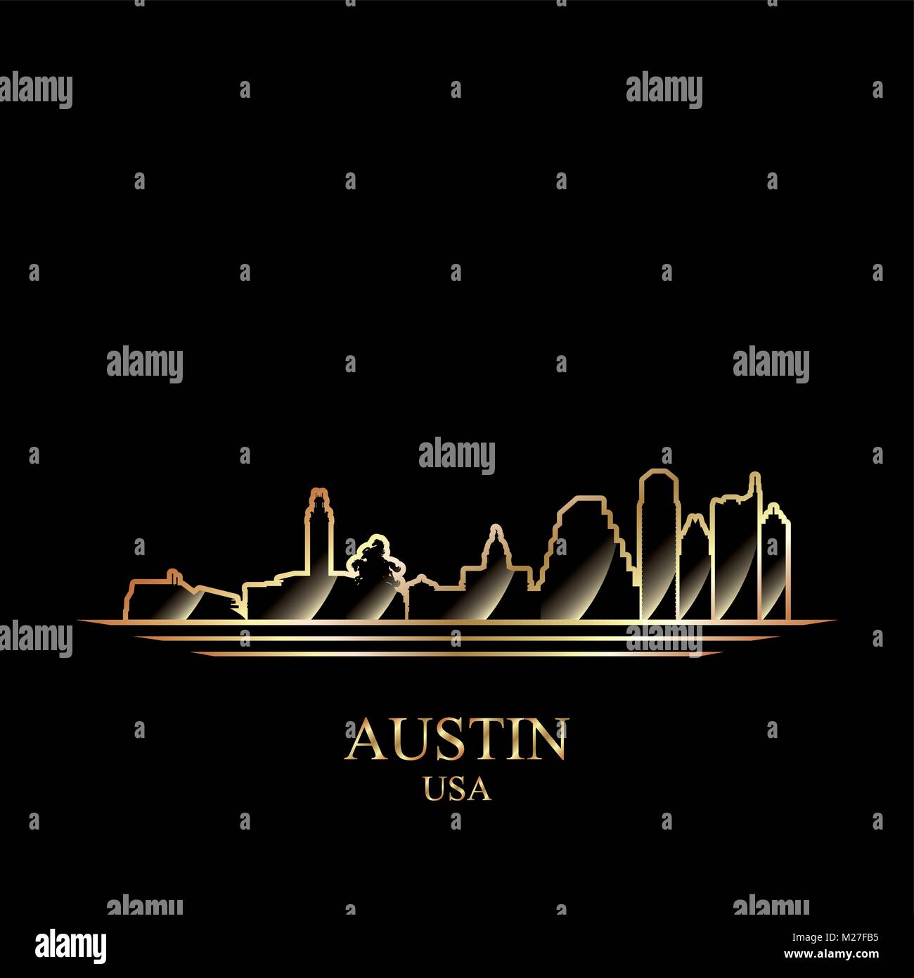 Austin texas skyline silhouette Stock Vector Images - Alamy