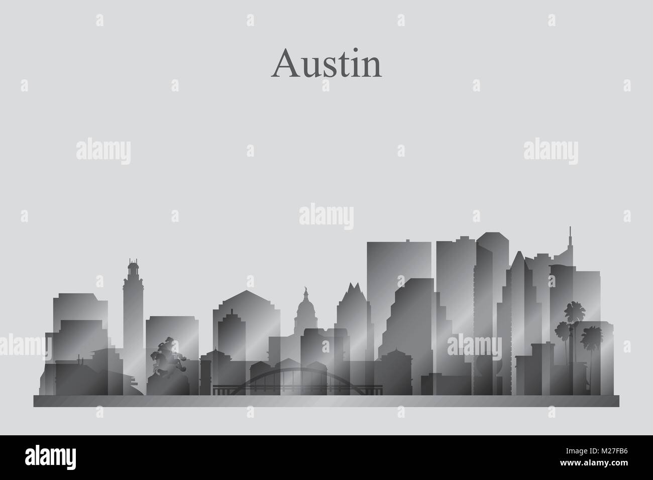 Austin skyline vector vectors hi-res stock photography and images - Alamy