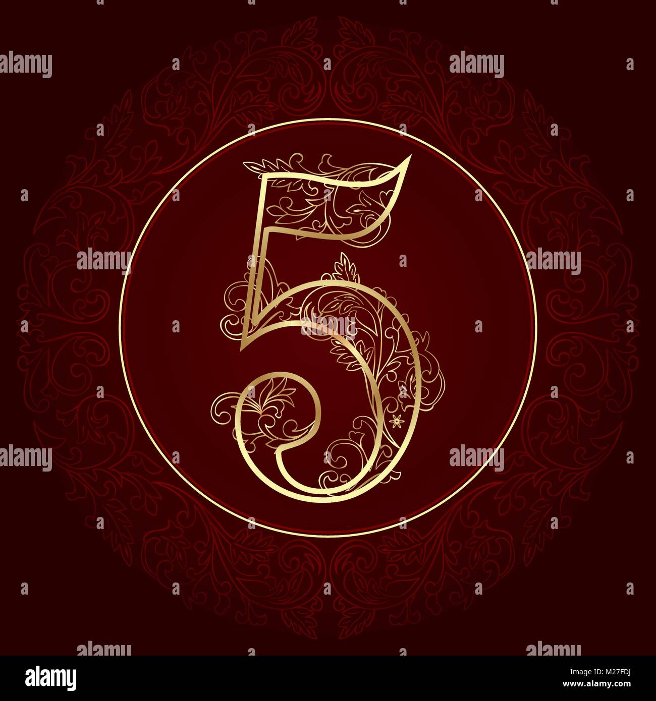 Number 5 vector vectors hi-res stock photography and images - Alamy