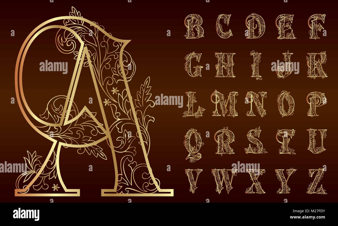 Floral alphabet hi-res stock photography and images - Alamy