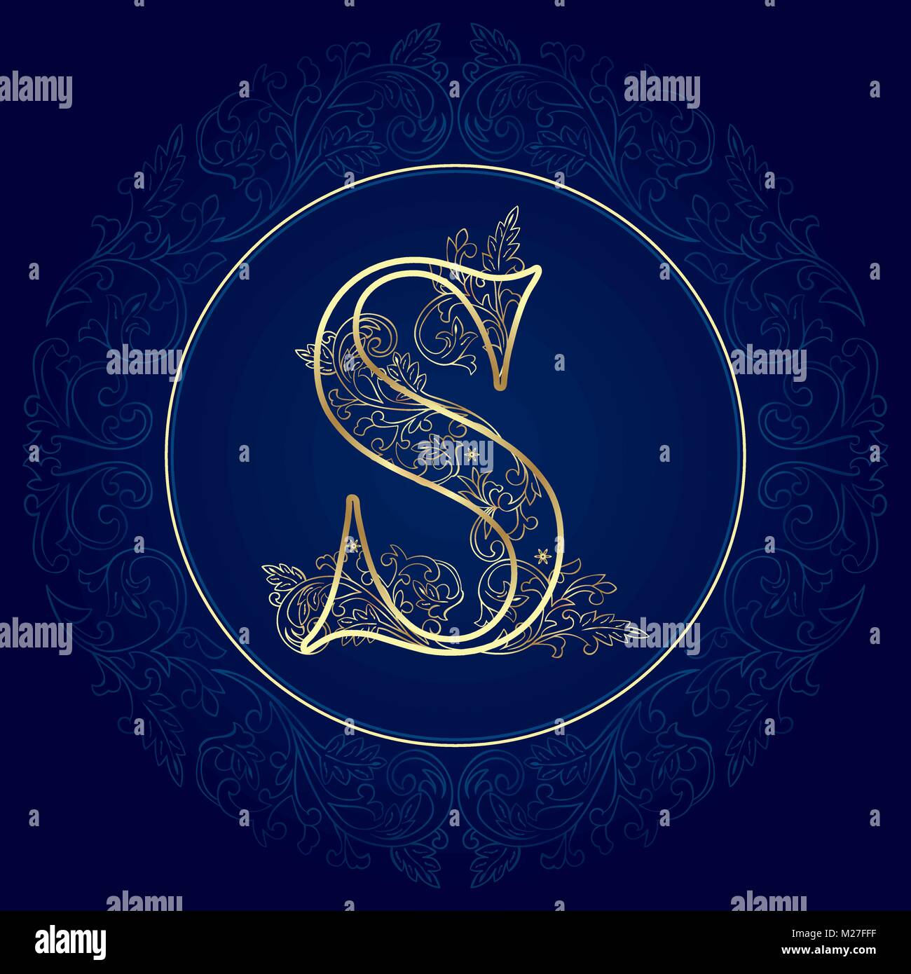 Floral font letter s hi-res stock photography and images - Alamy