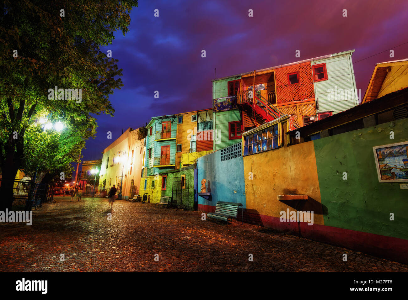 Public Square in La Boca, Buenos Aires, Argentina. Taken during sunset ...