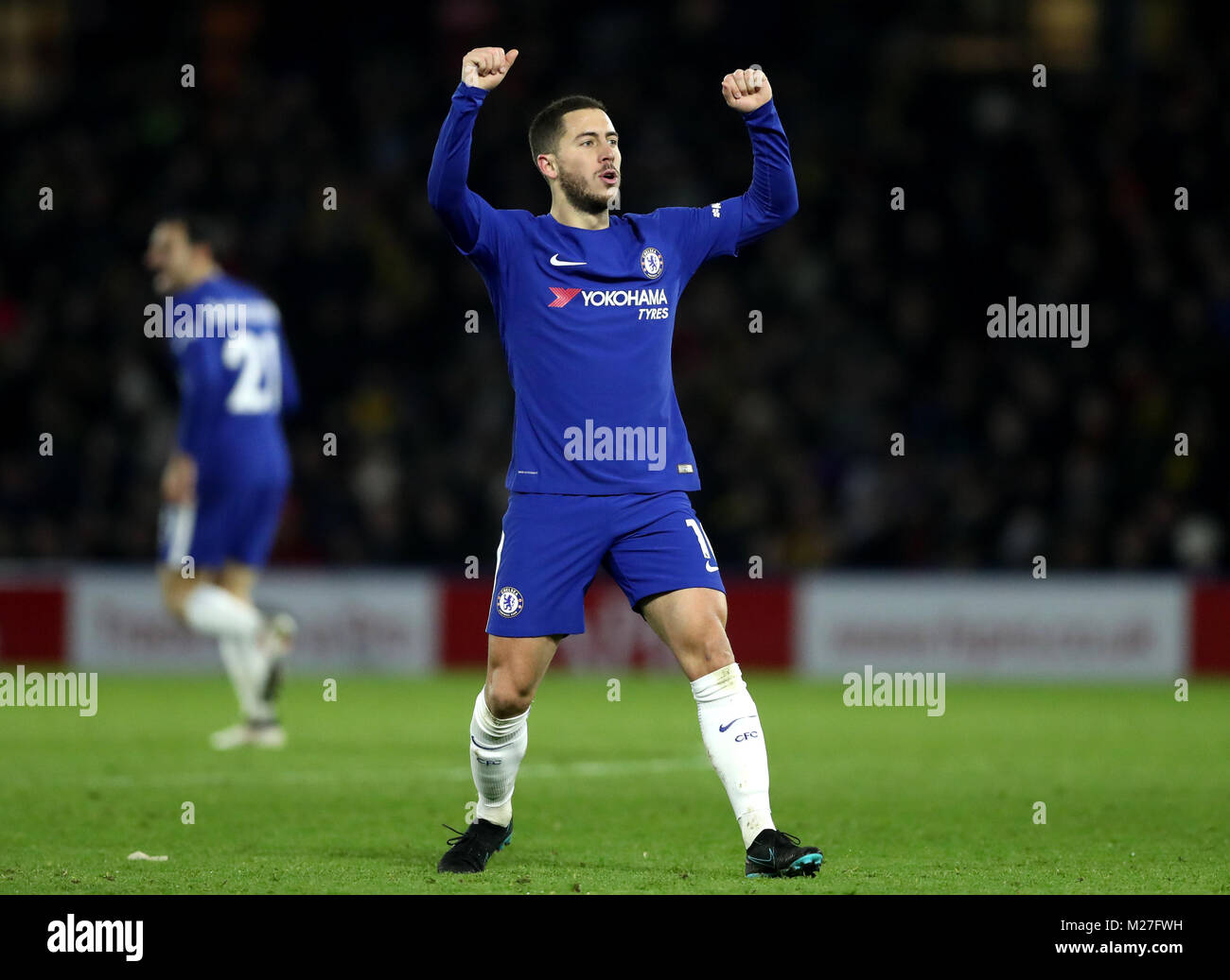 Chelseas eden hazard celebrates scoring hi-res stock photography and ...