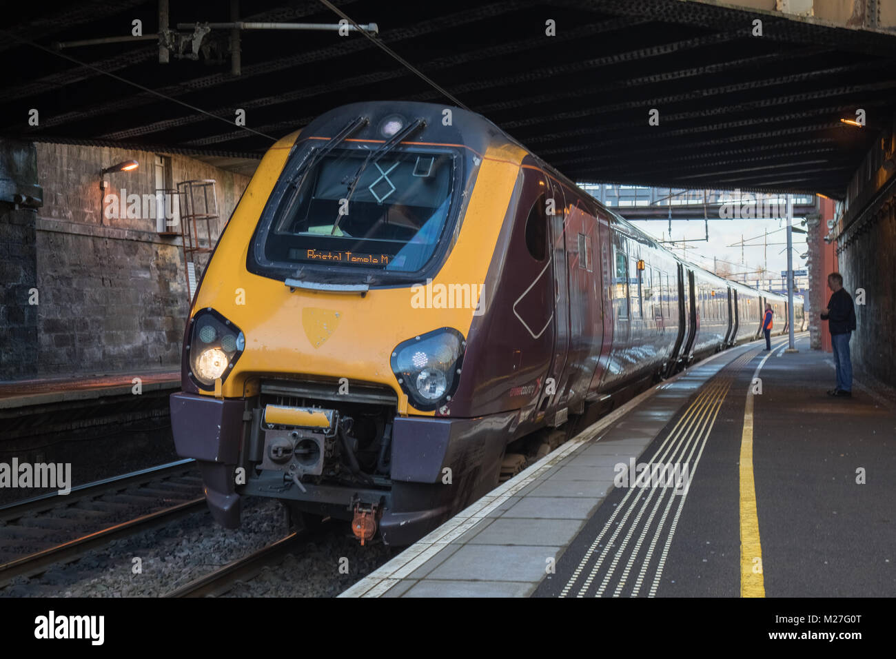 A Class 221 Super Voyager train stands at Motherwell before departing ...