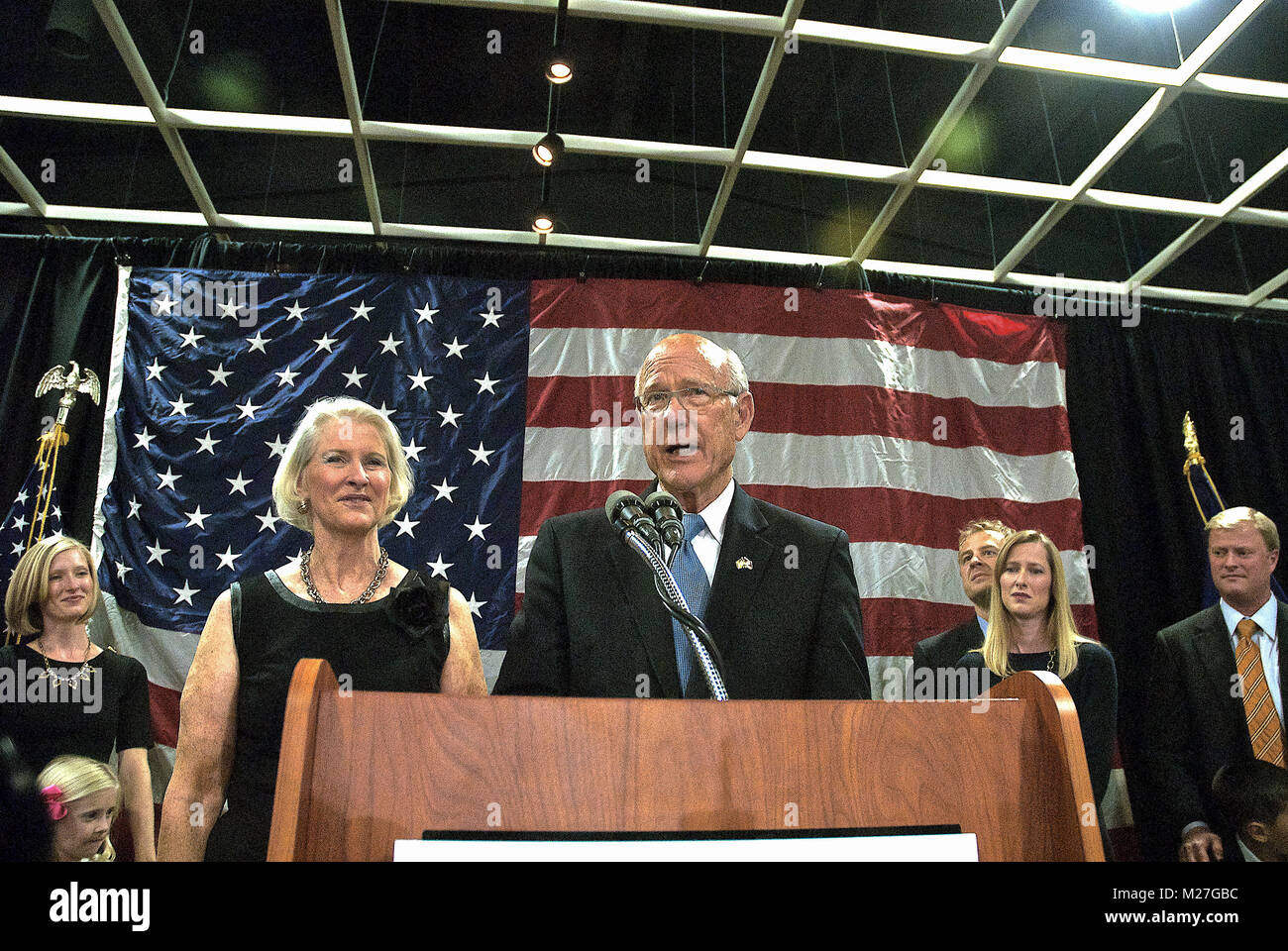 Topeka, Kansas 11-4-2014 Senator Pat Roberts with his wife Franki at ...