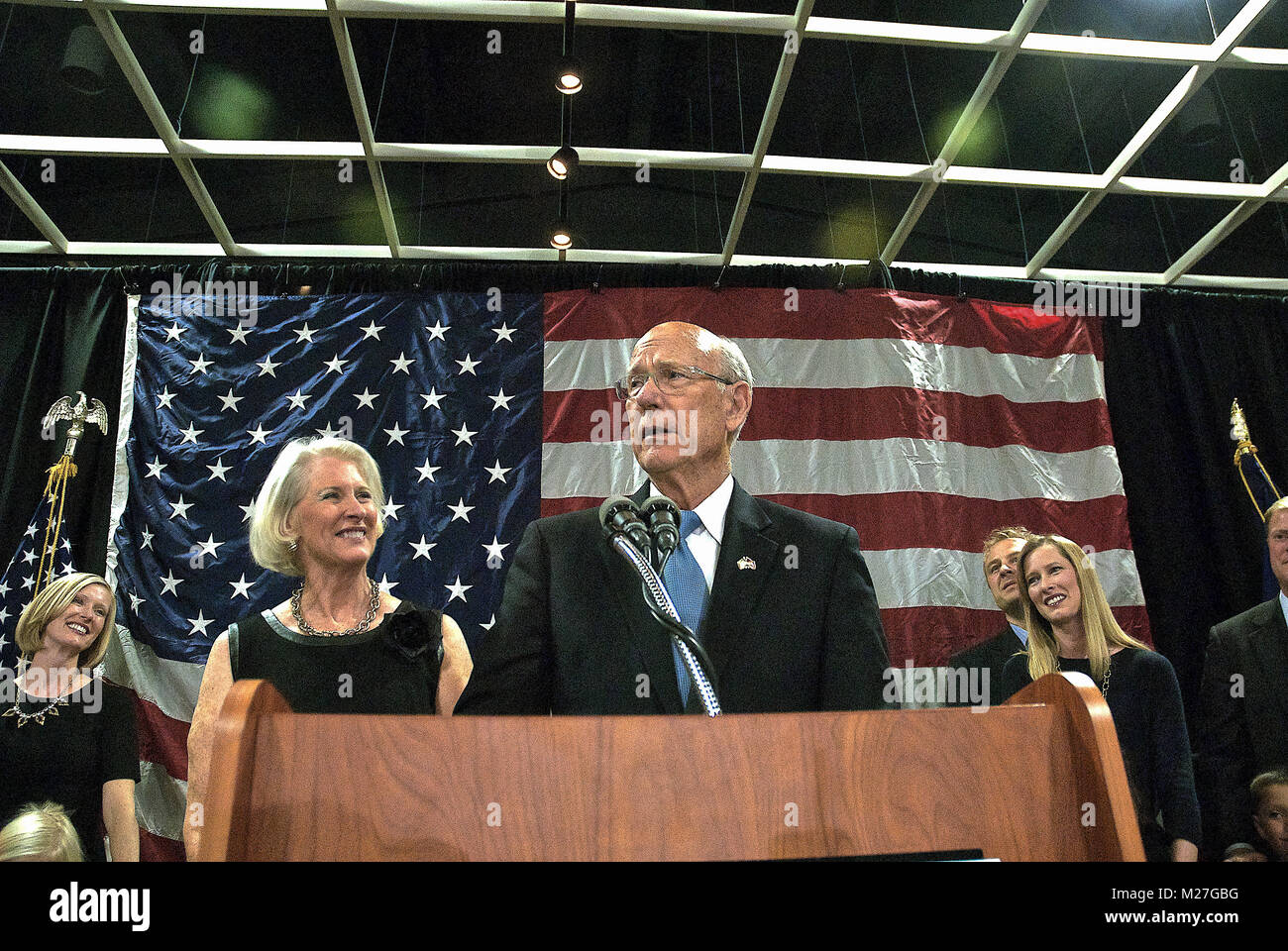 Topeka, Kansas 11-4-2014 Senator Pat Roberts with his wife Franki at ...