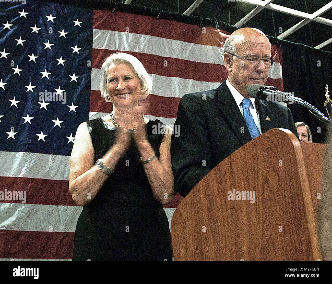 Topeka, Kansas 11-4-2014 Senator Pat Roberts with his wife Franki at ...