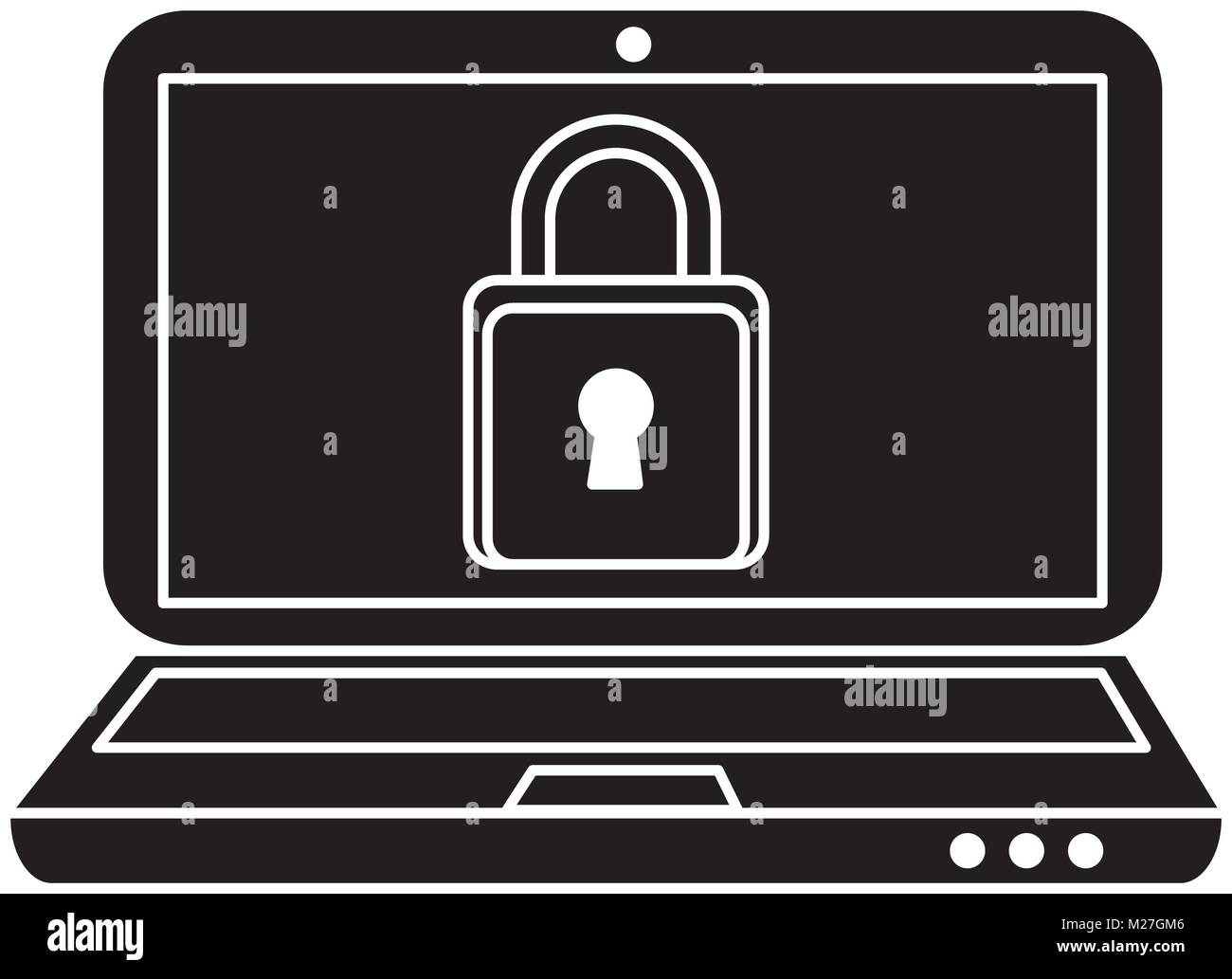 laptop computer with padlock vector illustration design Stock Vector ...