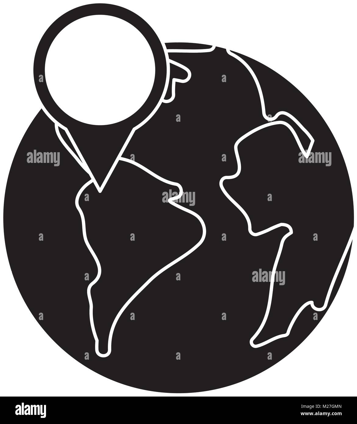 earth planet with pointer location vector illustration design Stock ...