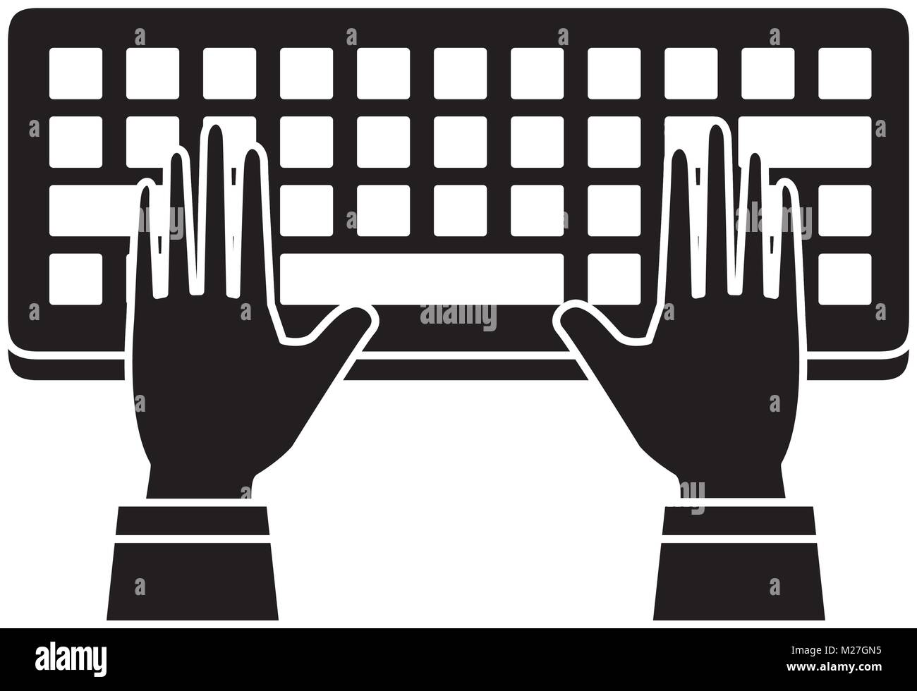 computer keyboard with hands user vector illustration design Stock ...