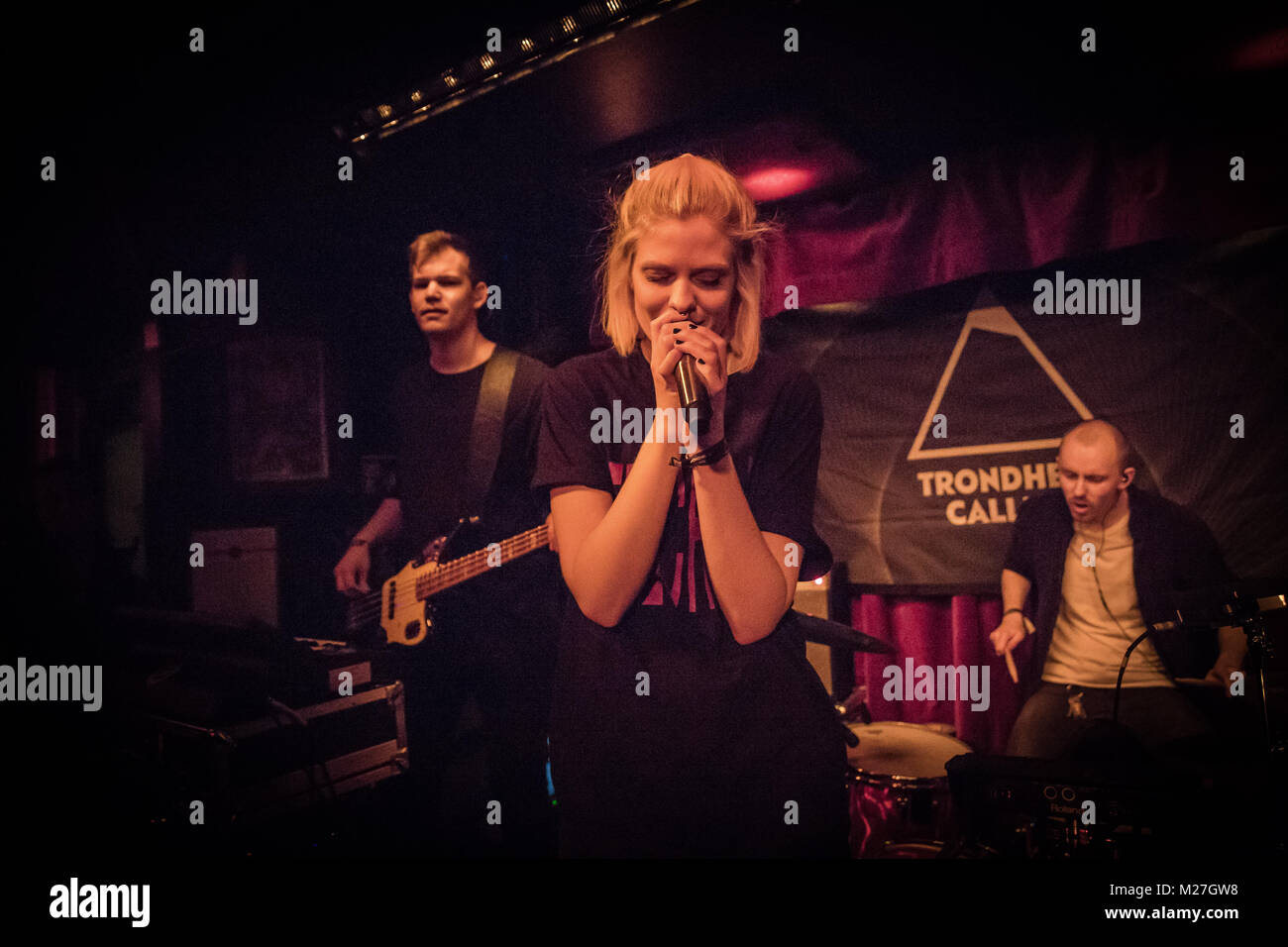 Norway, Trondheim - February 2, 2018. The Norwegian pop band Ponette ...
