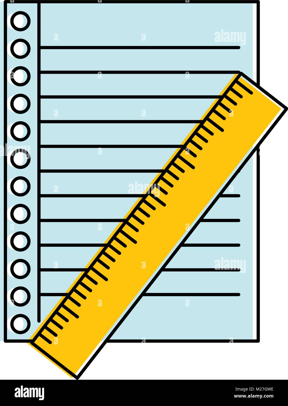 sheet of notebook with rule vector illustration design Stock Vector ...