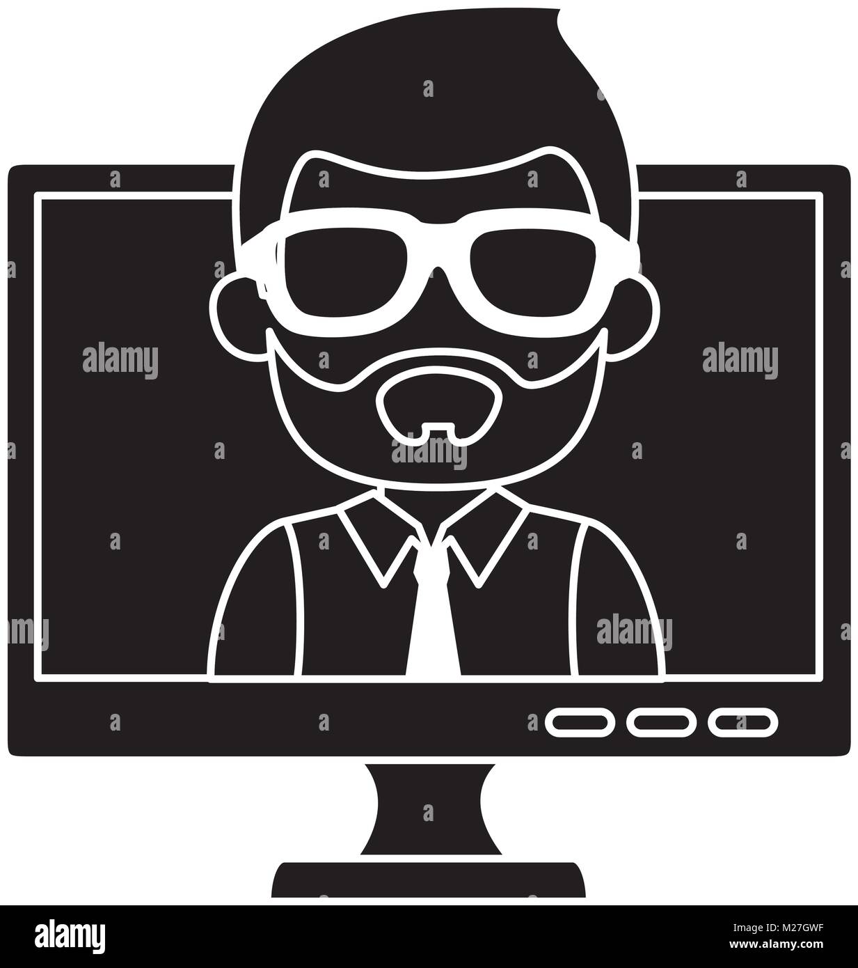 monitor computer with businessman vector illustration design Stock ...