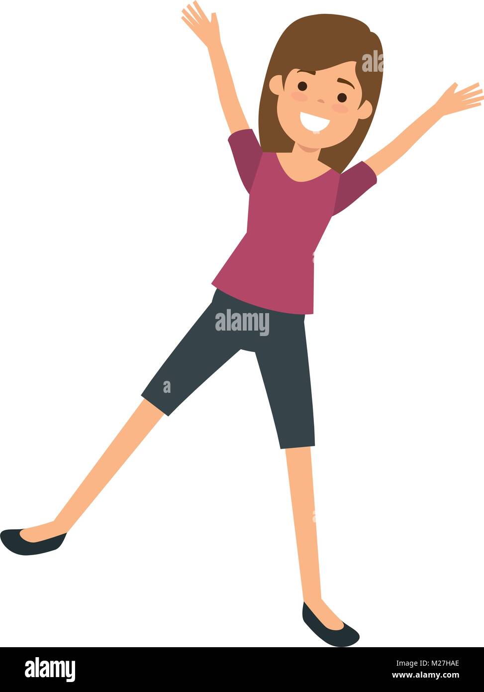 beautiful woman celebrating avatar character vector illustration design ...