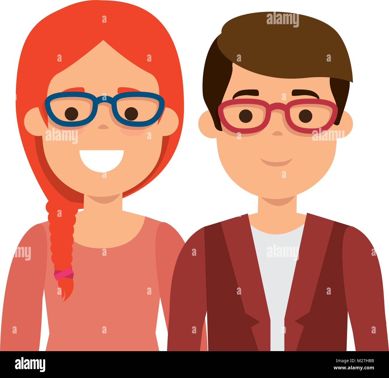 lovers couple avatars characters vector illustration design Stock ...