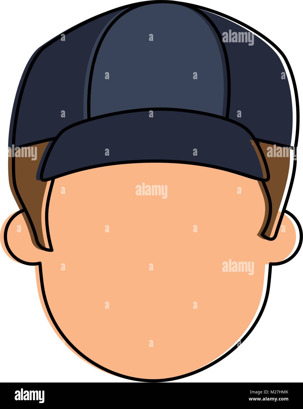 young man head with cap avatar character vector illustration design ...