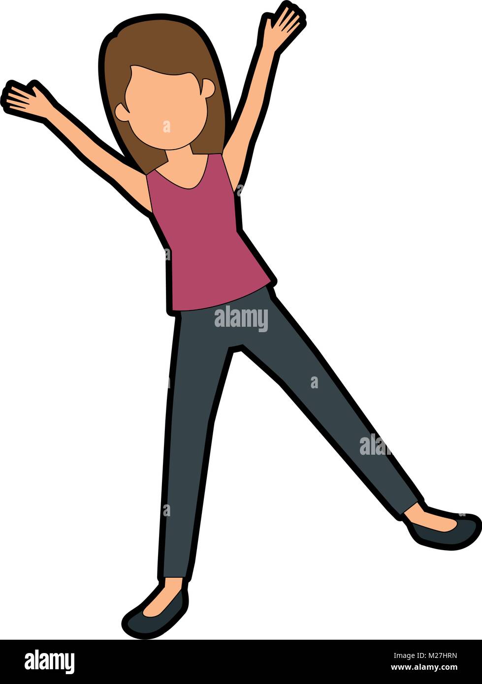 beautiful woman celebrating avatar character vector illustration design ...