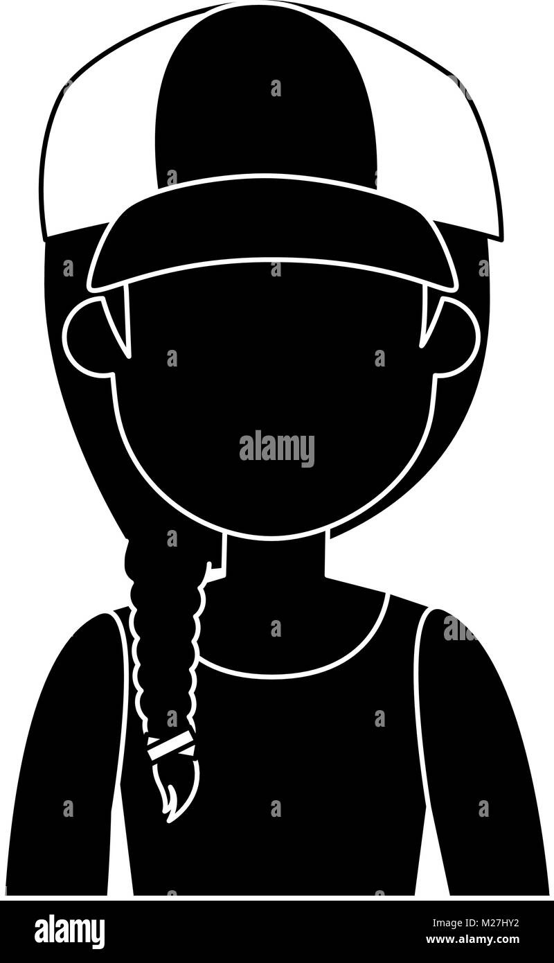 beautiful woman with cap avatar character vector illustration design ...