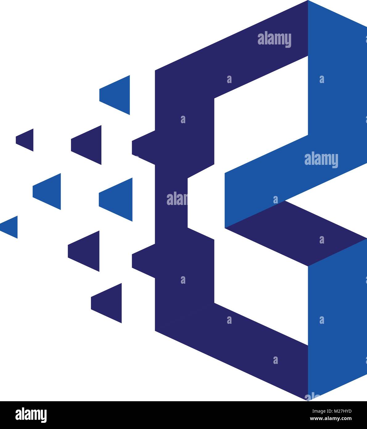 creative strong flat letter b, B technology logo vector Stock Vector ...