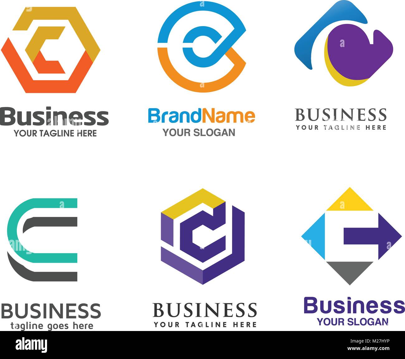 Set of letter C logo icons design template elements Stock Vector Image ...