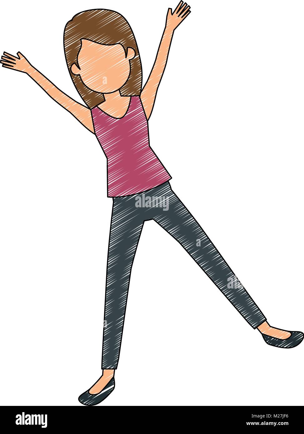beautiful woman celebrating avatar character vector illustration design ...