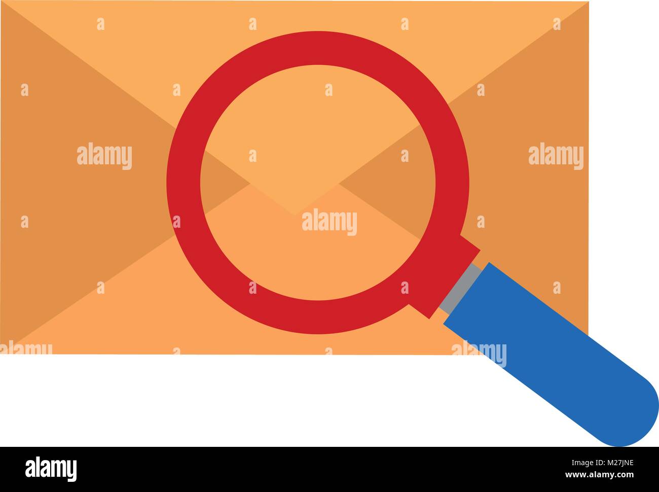 envelope mail with magnifying glass vector illustration design Stock ...