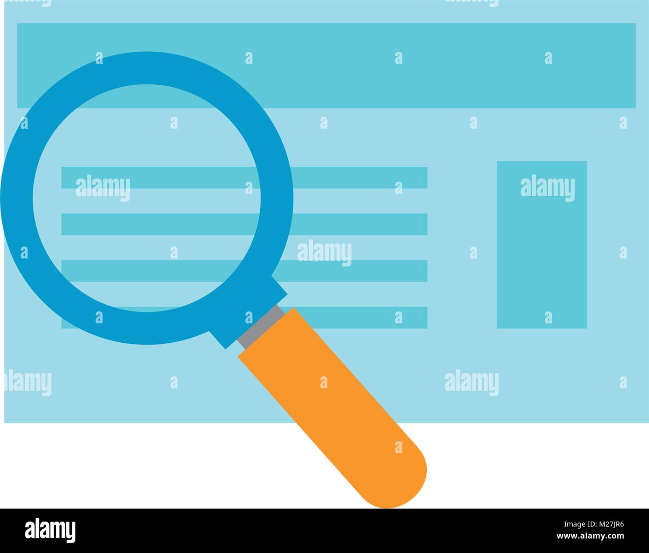 identification document with magnifying glass vector illustration ...