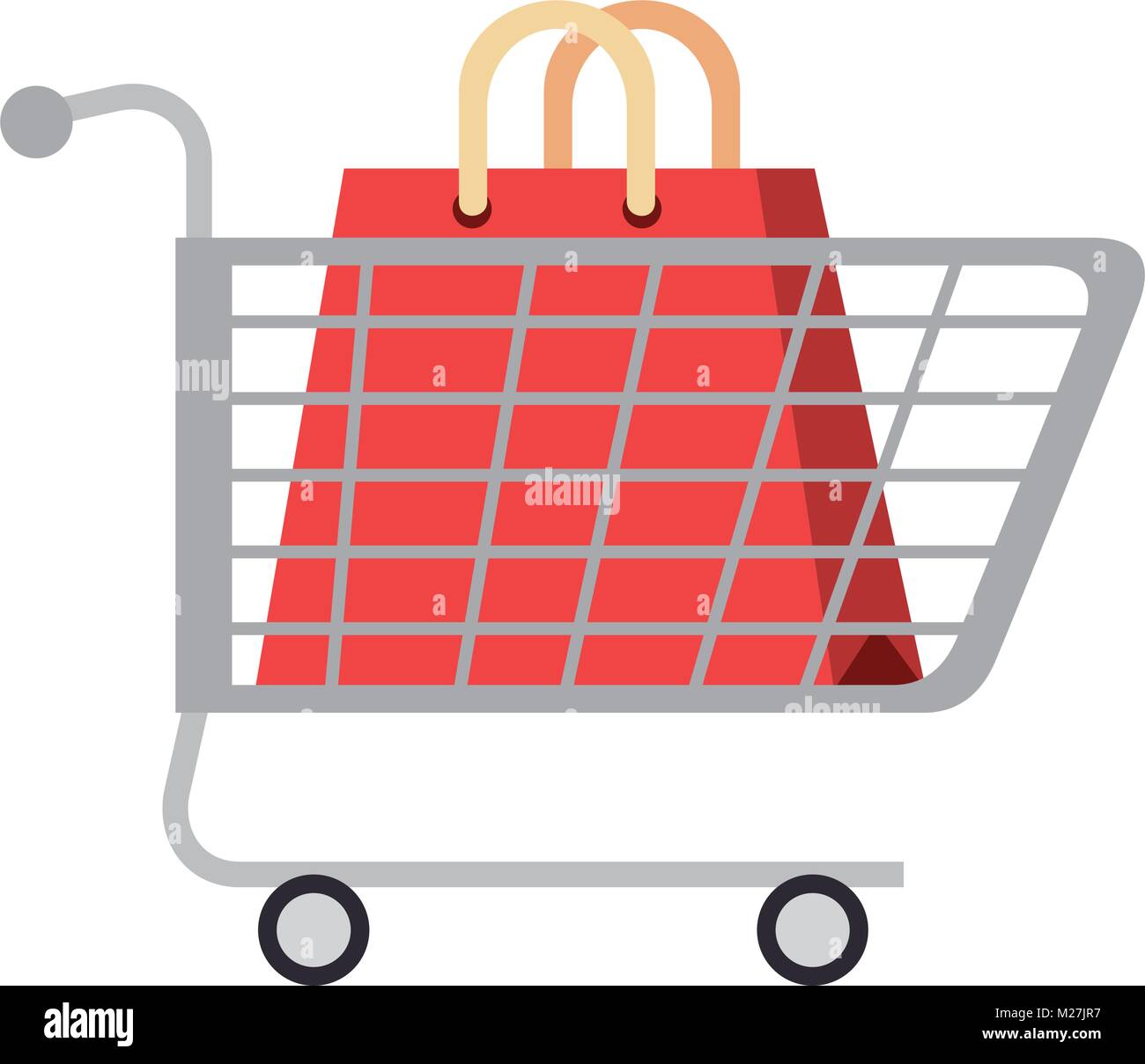 shopping cart with bag vector illustration design Stock Vector Image ...