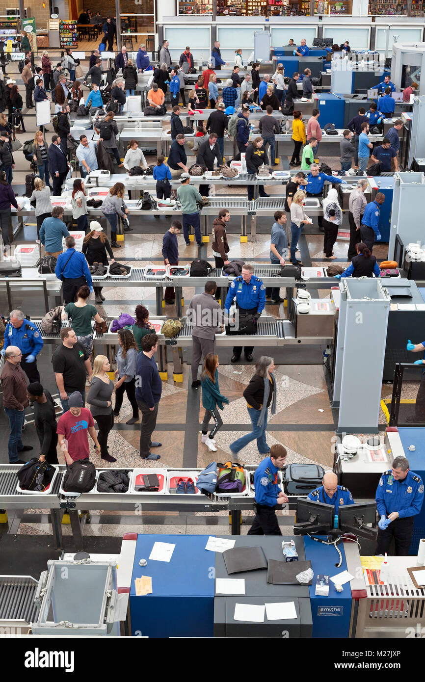 Security at the Denver International Airport in the United States Stock ...