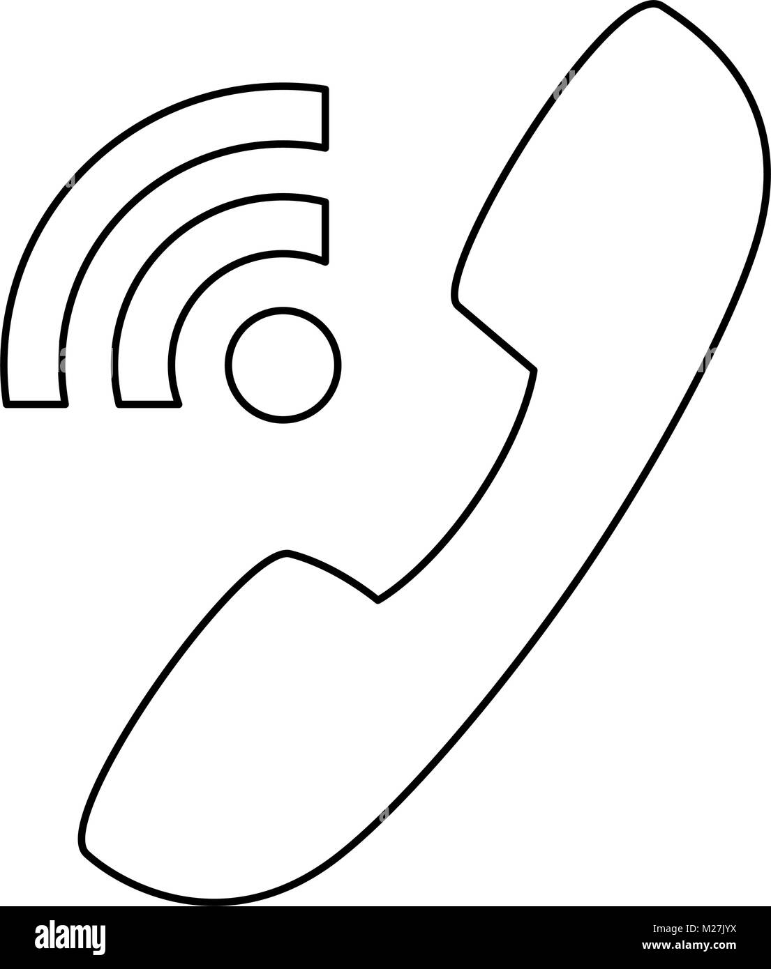 telephone service with waves signal vector illustration design Stock ...