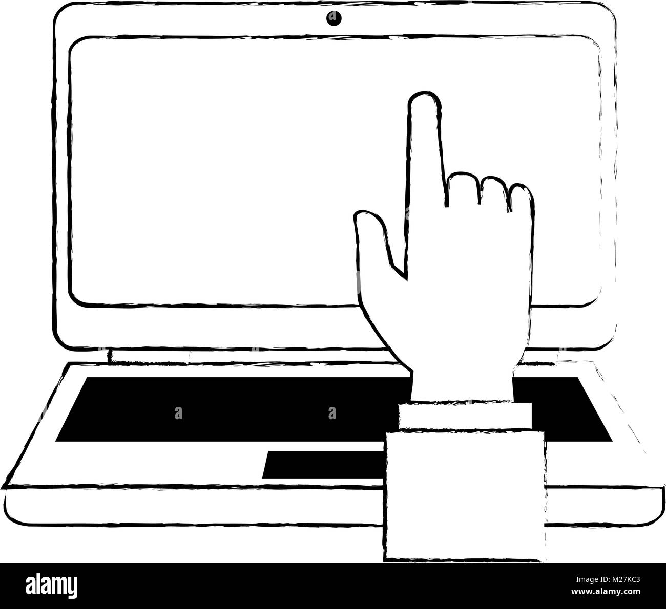 laptop computer with hand user Stock Vector Image & Art - Alamy