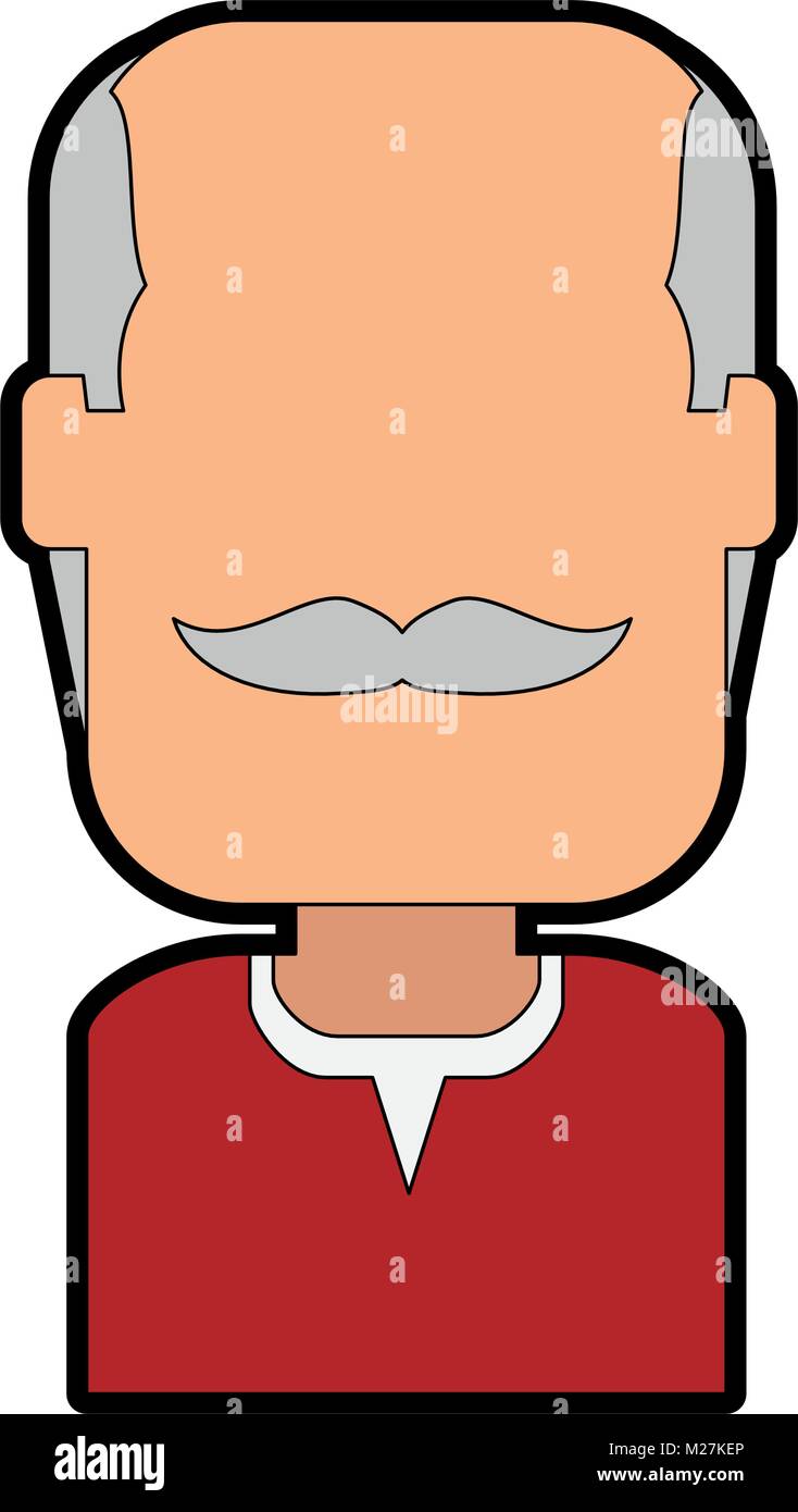 old man avatar character vector illustration design Stock Vector Image ...