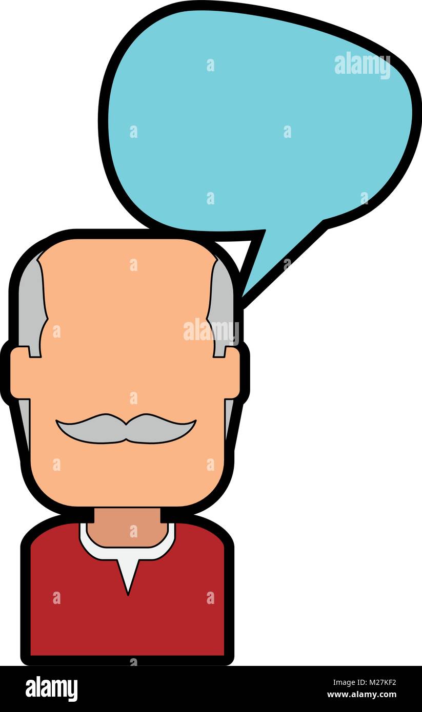 old man with speech bubble avatar character vector illustration design ...